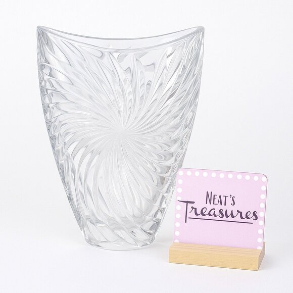 Unmarked | Accents | Modern Crystal Swirl Pinwheel Clear Cut Glass ...